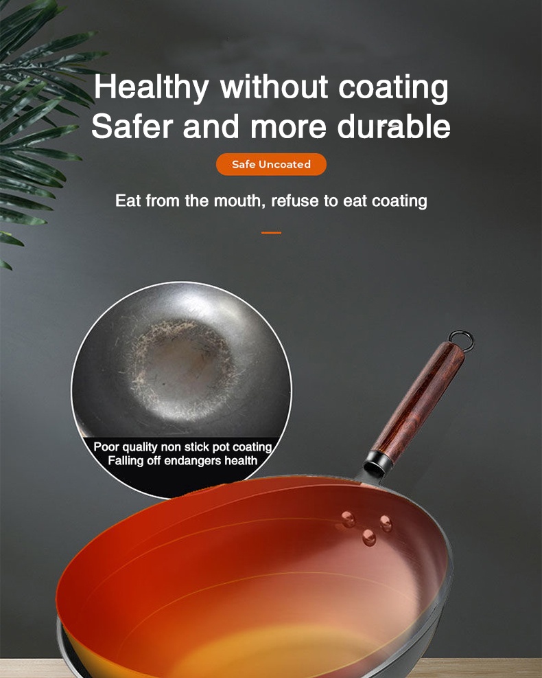 Bmad Wok Non Stick Black Carbon Steel Wok Pan | Shopee Philippines