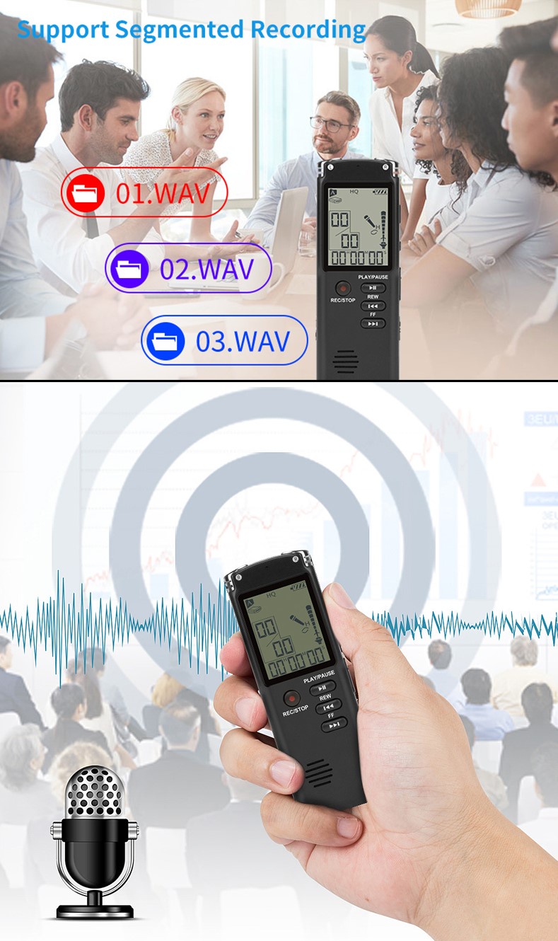 Digital Voice Recorder 64G Voice Activated Recorder with Playback ...