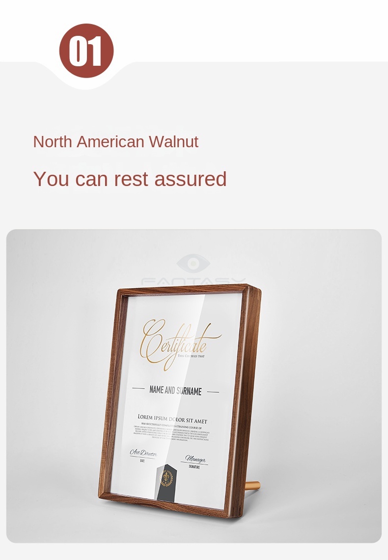 Sviao A4 Solid Wood Medal Award Patent Display Frame Decoration A4 ...