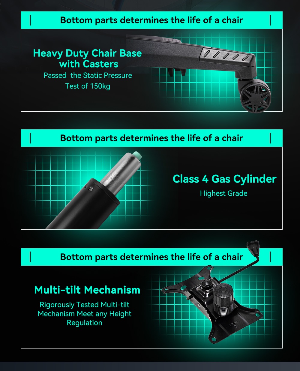 MUSSO 199A Gaming Chair Extra Large Size High-Back Fabric Office Chair ...