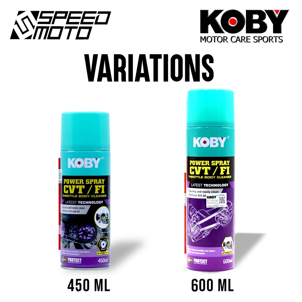 KOBY POWER SPRAY CVT/FI THROTTLE BODY CLEANER 450ML / 600ML CVT CLEANER ...