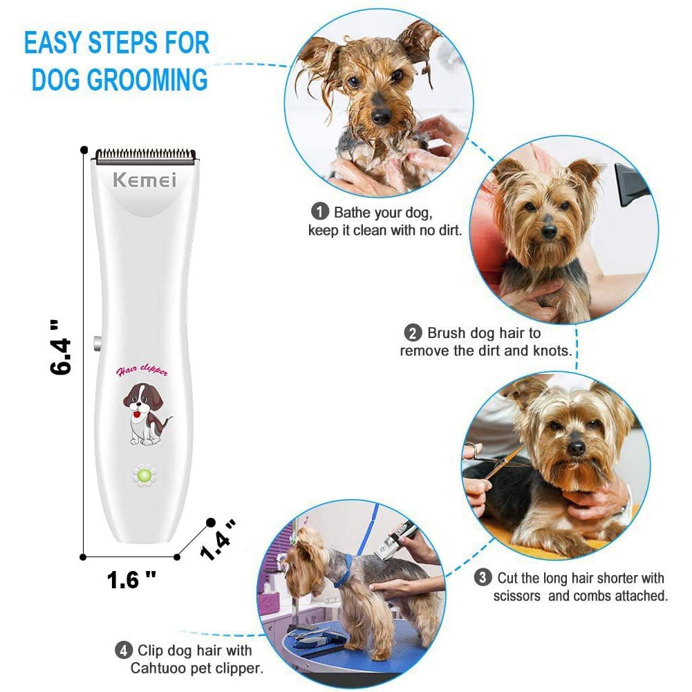 Kemei Electric Low-noise Pet Hair Razor Cat Dog Electric Clipper ...