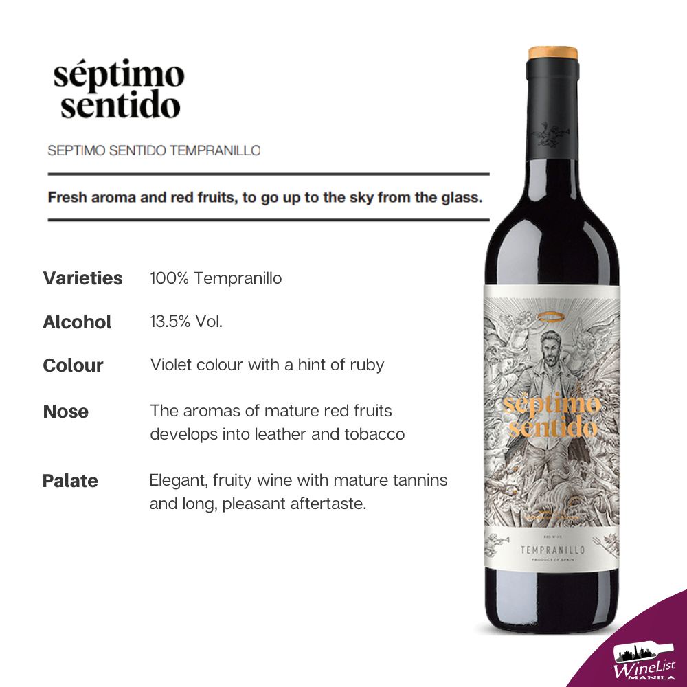 Septimo Sentido Tempranillo | Castello, Spain | Red Wine 750ml | Shopee ...