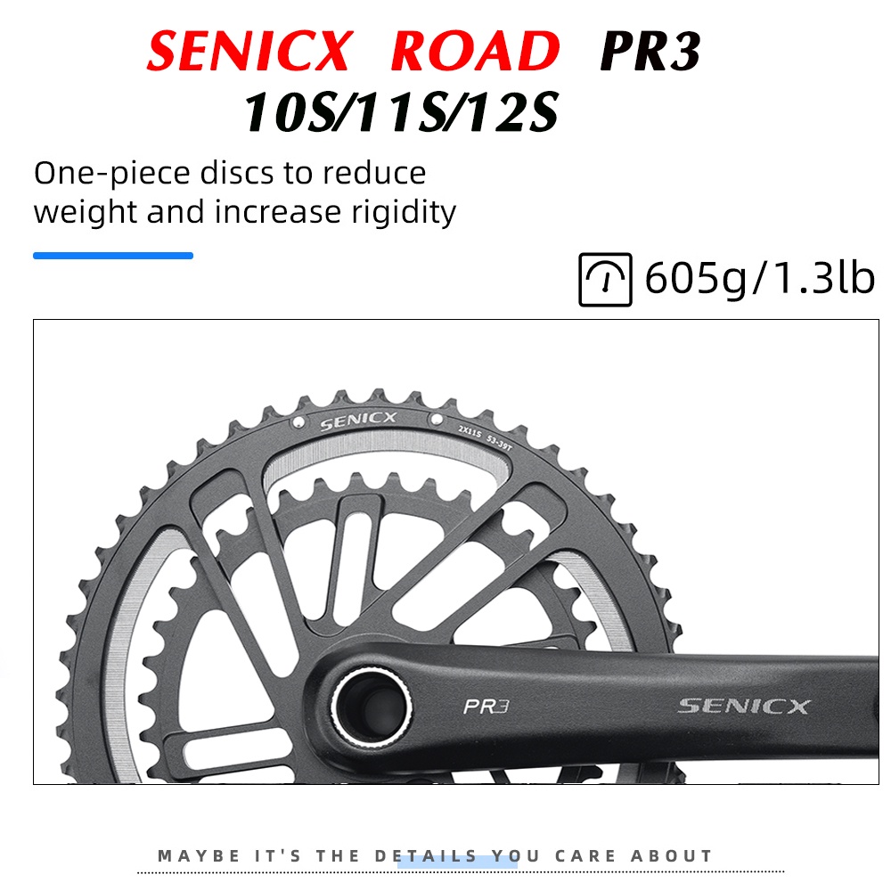 SENICX Road bike PR3 Crankset 165 170 175mm 46-30T 50-34T 52-36T 53-39T chainring for Road ...