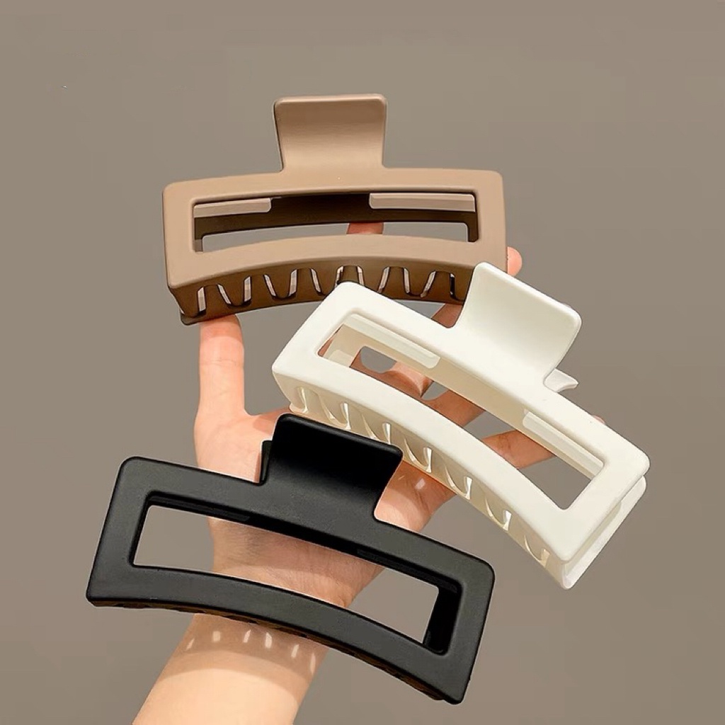 12.5cm Korean super large hair clamp milk tea series rectangle matte ...
