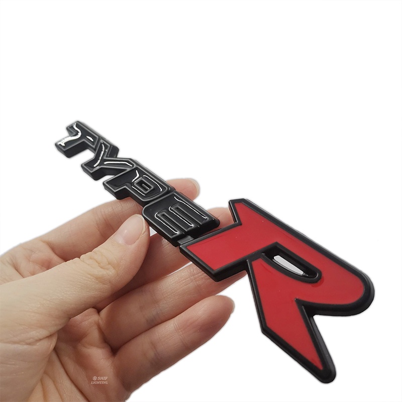 1 X Metal Black TYPE R TYPER Logo 3D Car Auto Side Fender Rear Trunk ...
