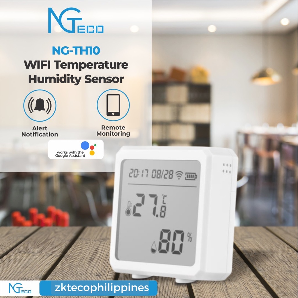 ZKTeco WiFi Temperature And Humidity Detector Sensor For Home Security ...