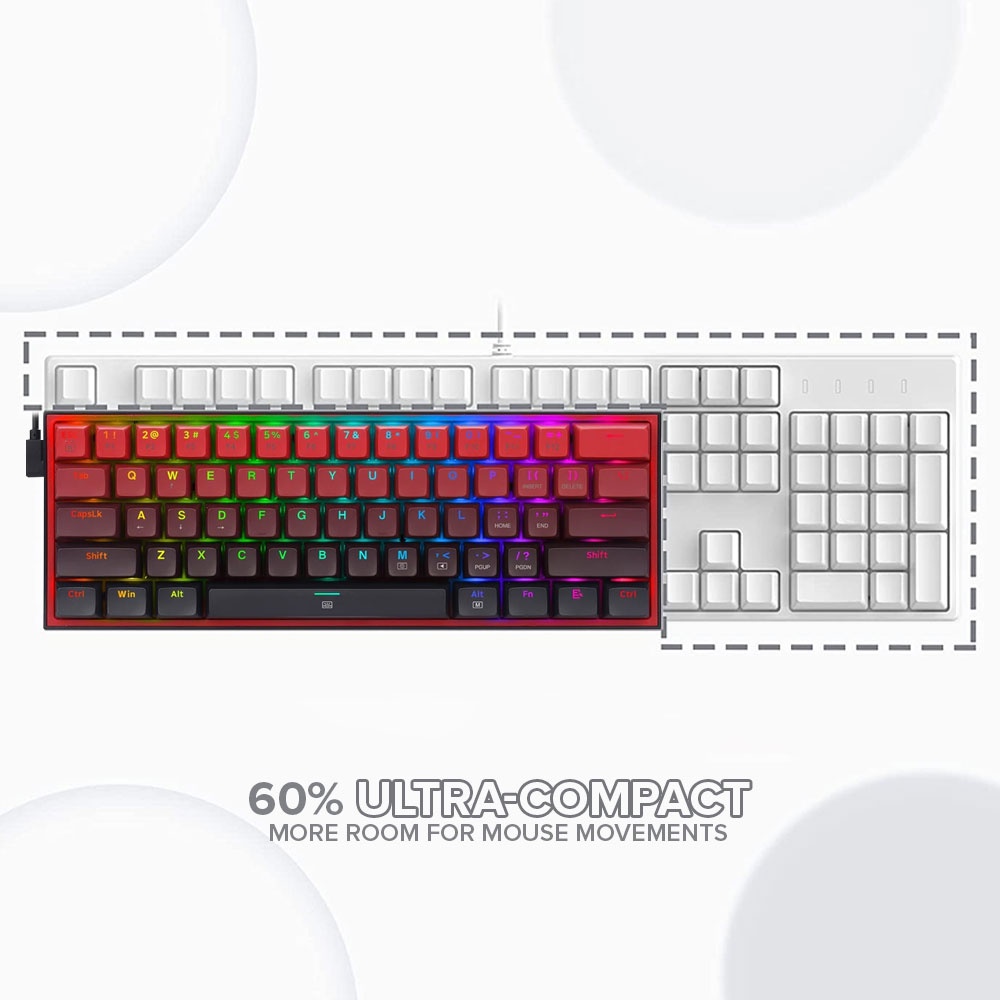 EasyPC | Redragon K617 FIZZ 60% Wired RGB Gaming Keyboard Red or Blue Switch | Shopee Philippines