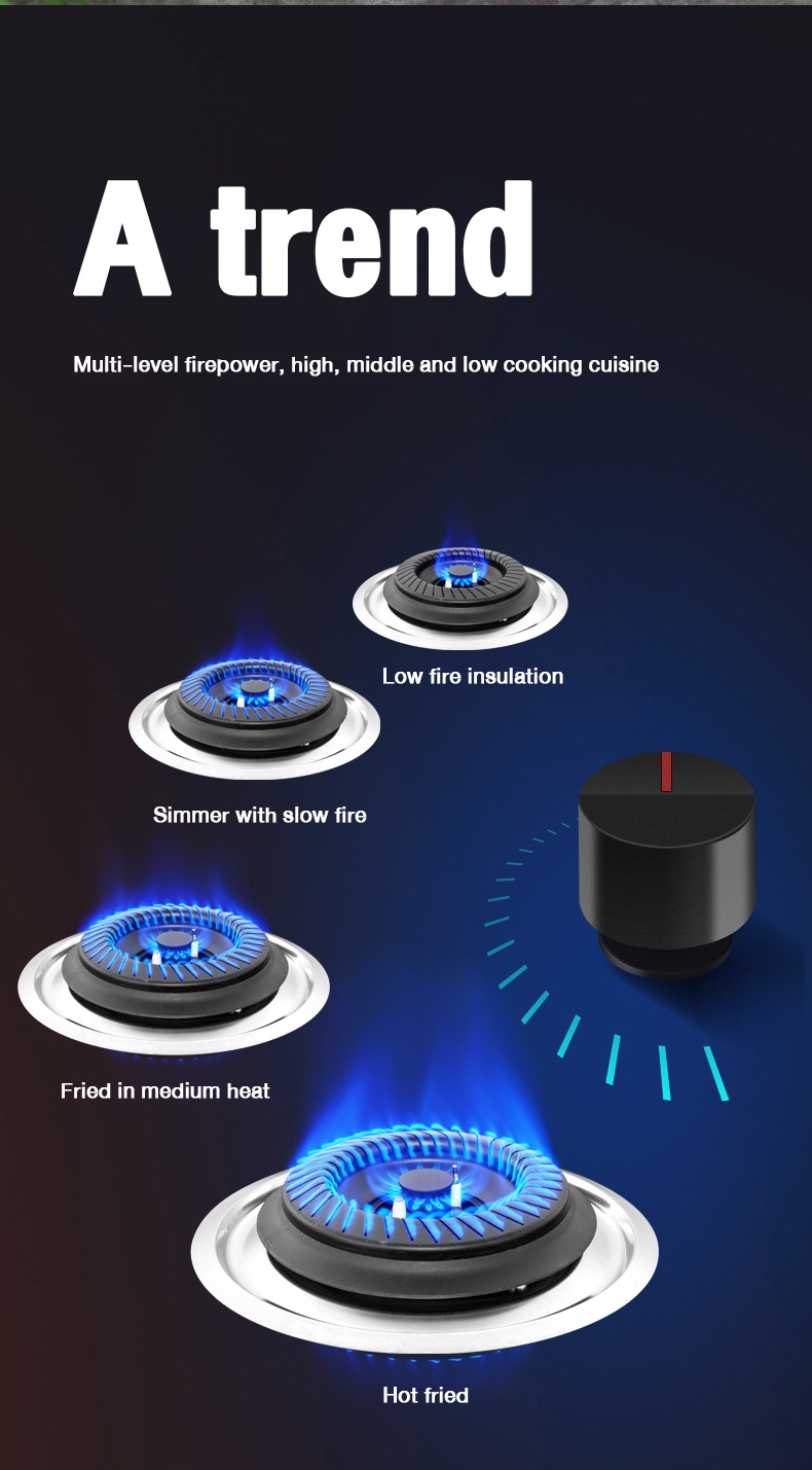 IKER double-head gas stove embedded desktop dual-purpose stove (gas ...