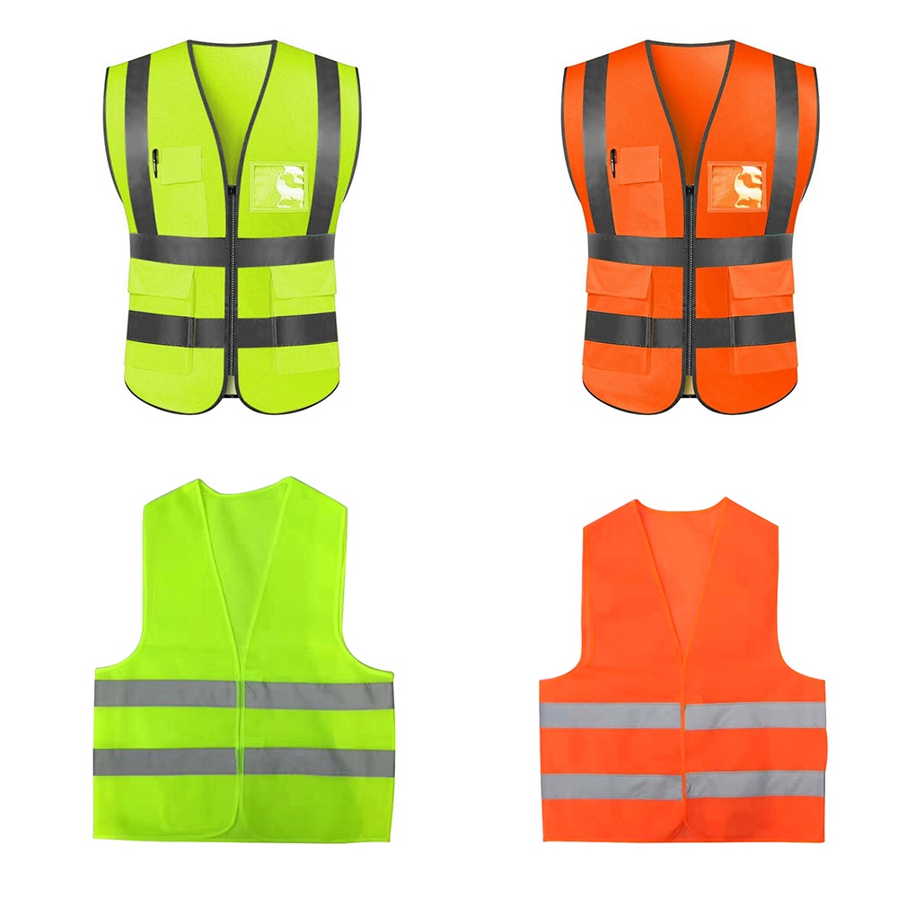 Custom Safety Vest Logo Class 2 High Visibility Vest With 5 Pockets and ...