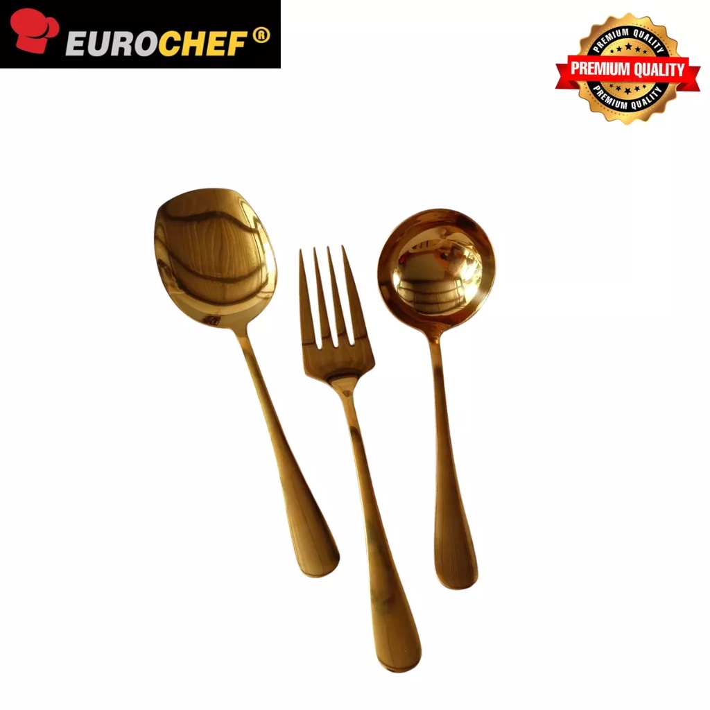 Eurochef PVD Gold and Silver Stainless Steel S/S Serving Tool Set ...