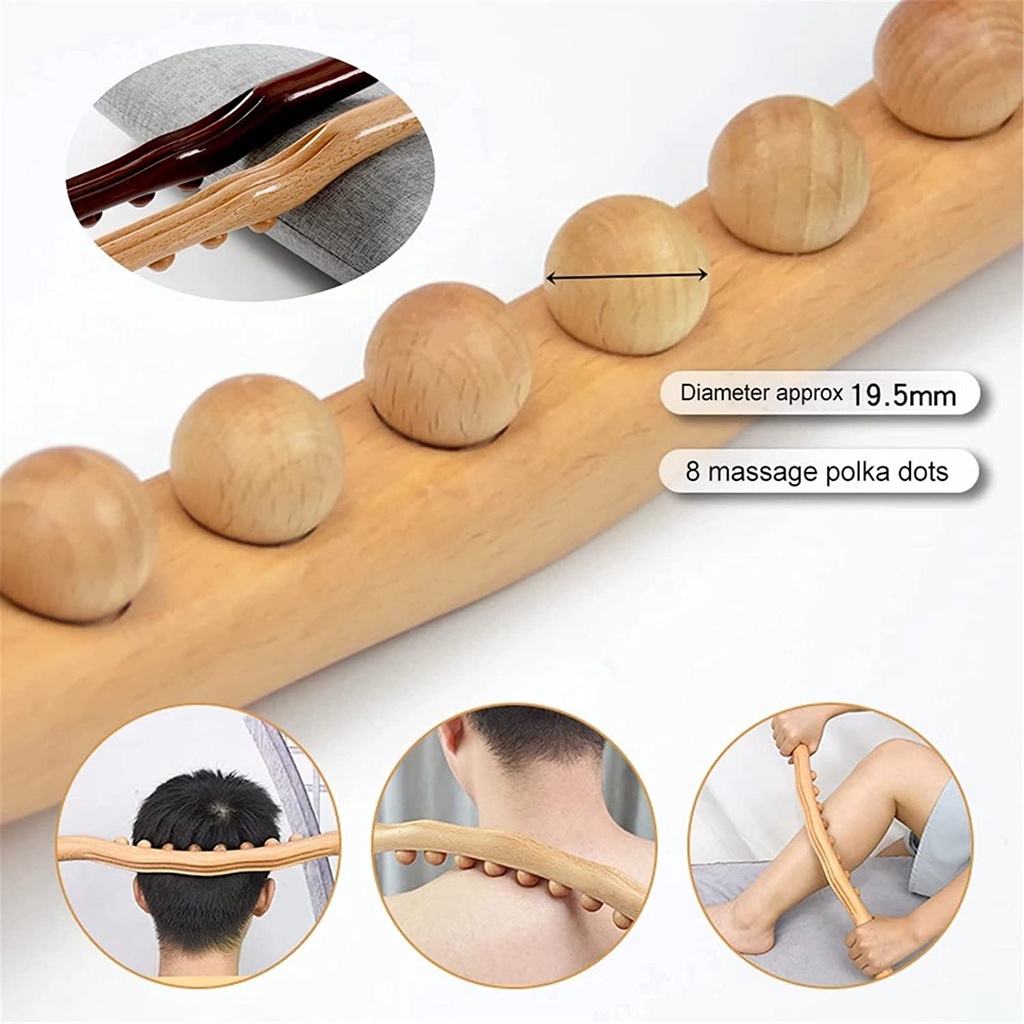 Natural Carbonized Wood Back Massager Gouache Refill Guasha Massager ...
