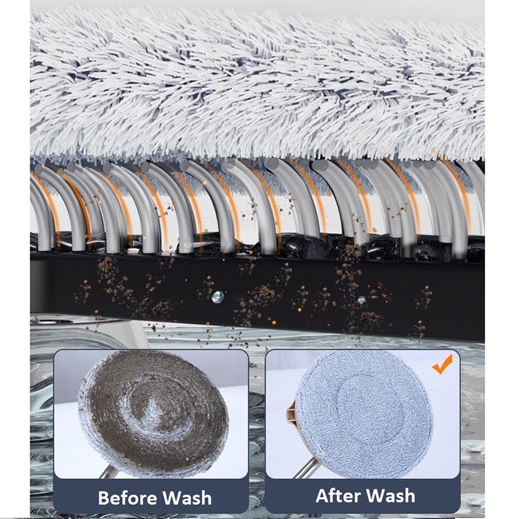 【Gift】Mop with spinner and Bucket Clean Dirty Water Separation Self ...