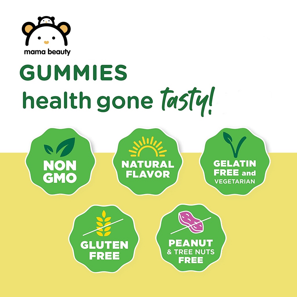 MAMA BEAUTY Kids Gummies OMEGA + DHA, Bone Health, Multivitamin ...
