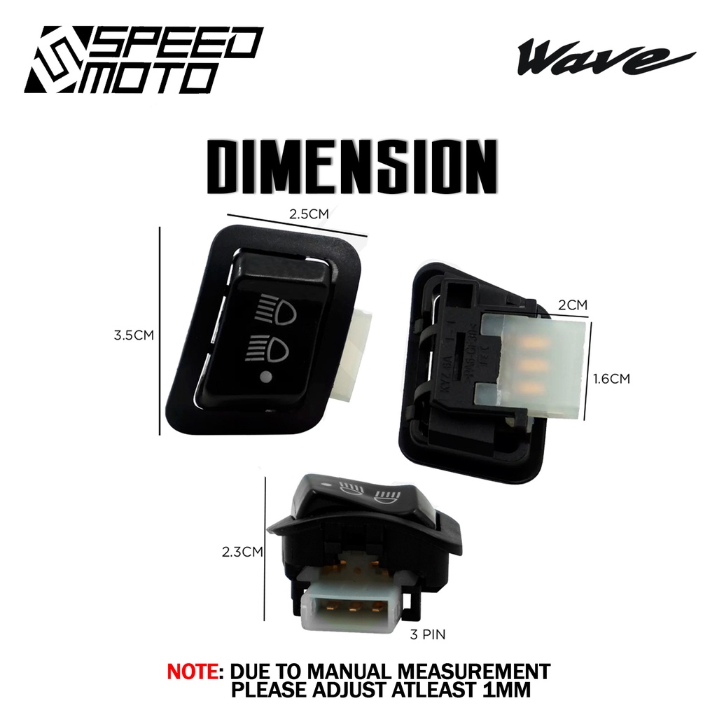 SPEEDMOTO HONDA TRI-SWITCH TRI WAY SWITCH AND HI/LOW LIGHT SWITCH SMALL ...