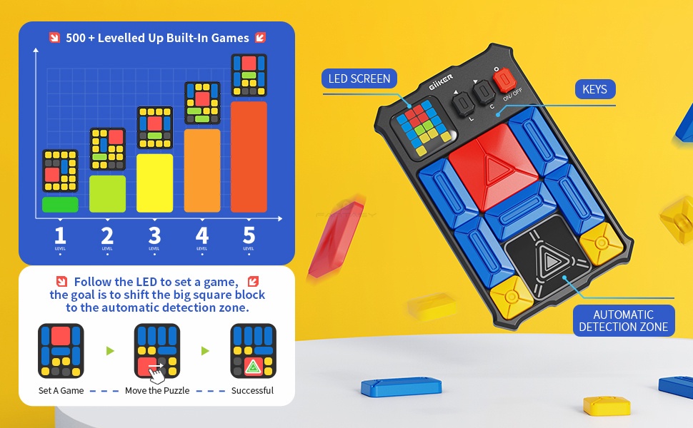 GiiKER Super Slide Puzzle Games Featuring 500+ Challenges Brain Teaser ...