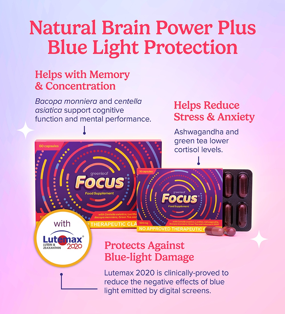 Focus Capsules - Natural Brain, Memory and Eye Supplement with Bacopa ...