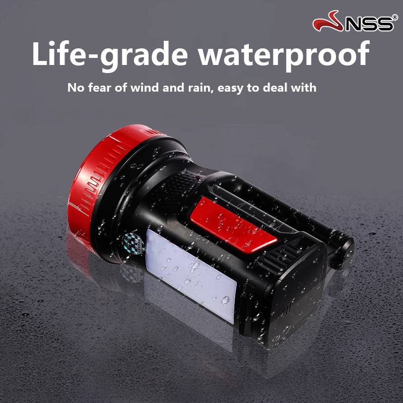 NSS LED Searchlight Flashlight Rechargeable Super Bright 1000mAh LED ...