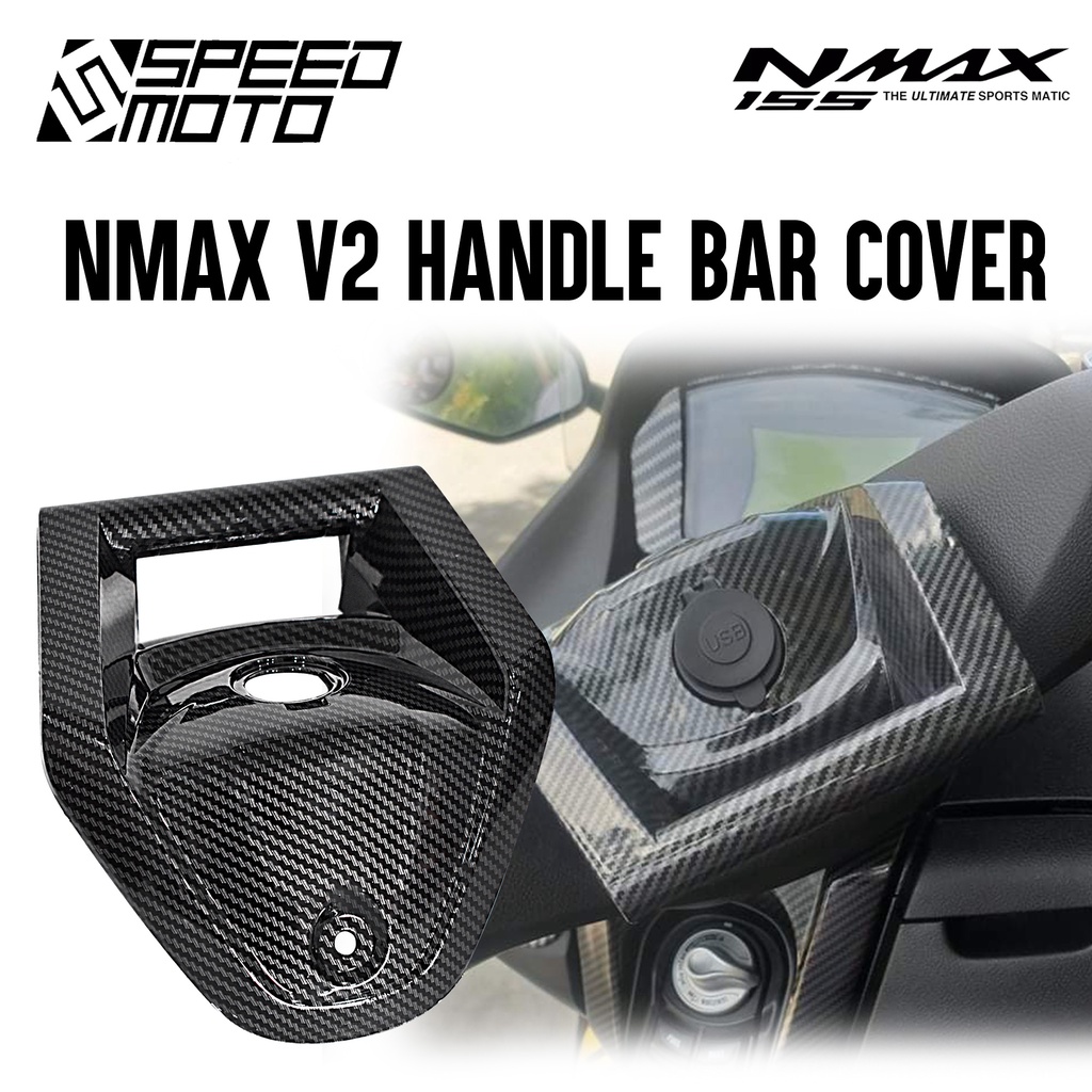 NMAX 2020/ NMAX 2021HANDLE BAR COVER WITH HOLDER CARBON / MATTE BLACK ...