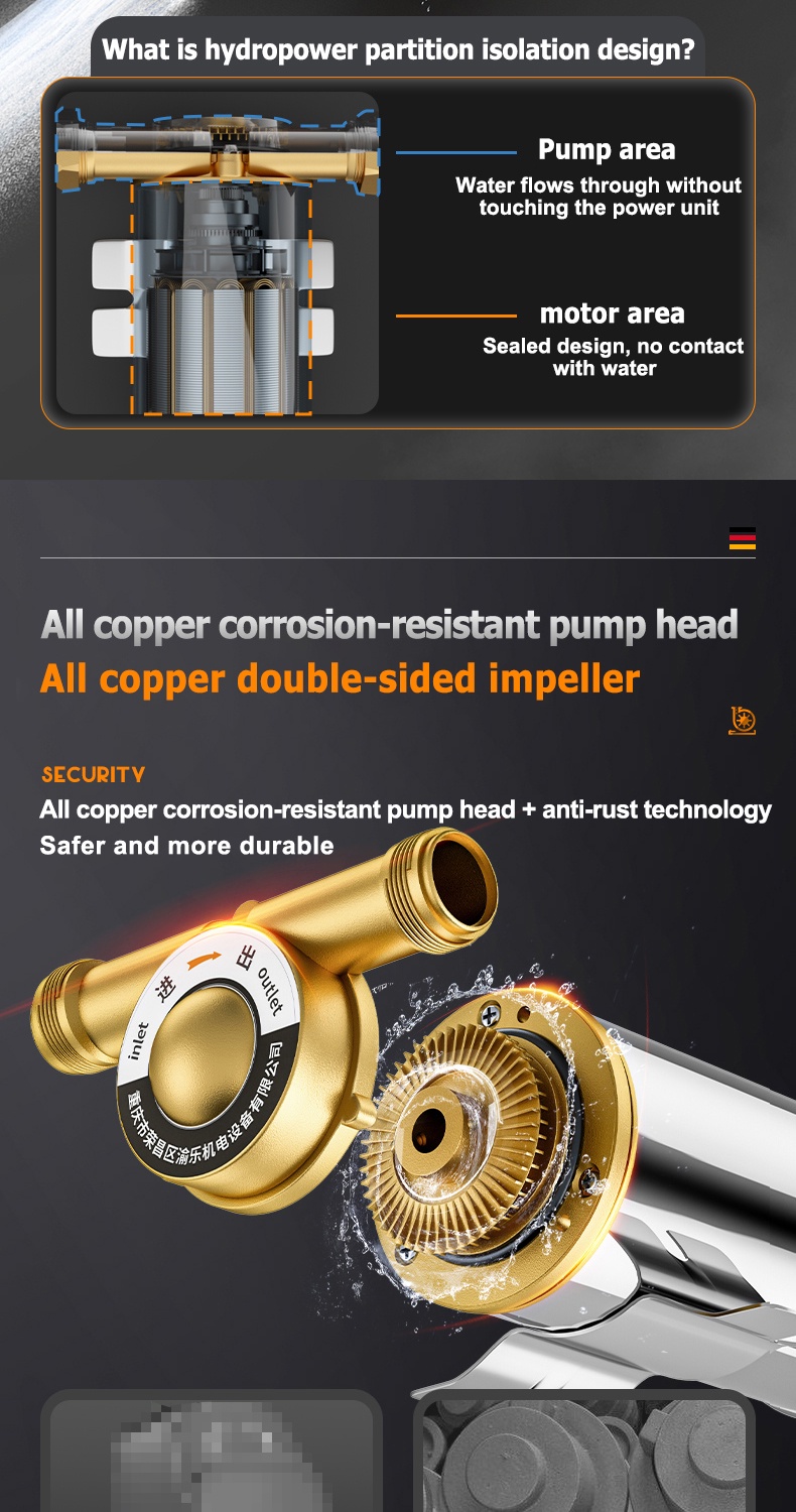 Water Booster Pump Home 220V 60HZ 100W/150W/260W Automatic Shower ...