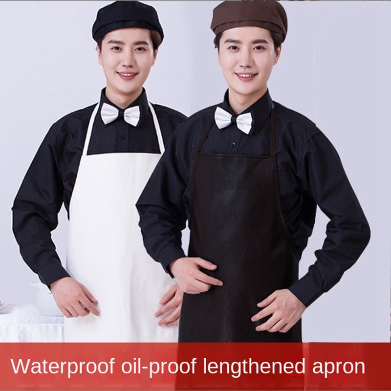 Ready Stock Waterproof leather apron plus lengthened apron car wash ...