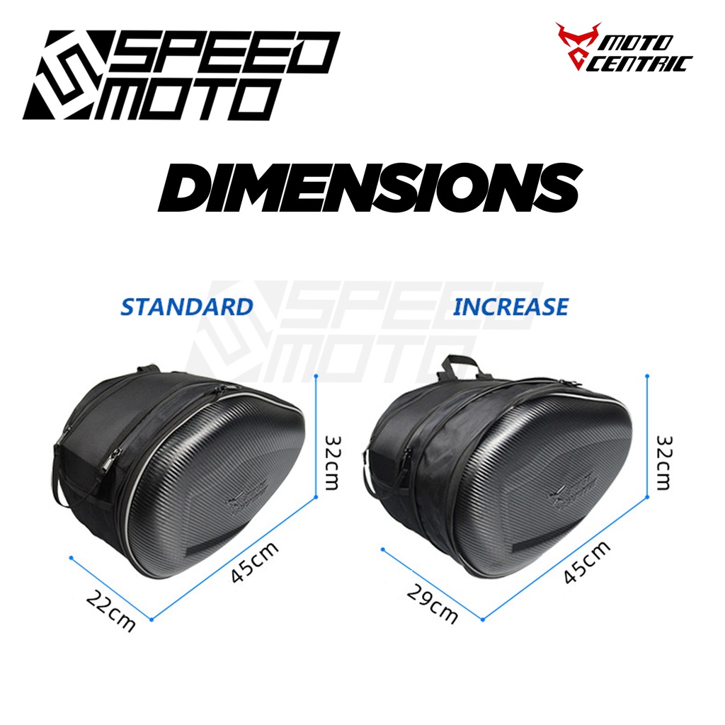 MOTOCENTRIC MC-0096 NEW2021 MOTORCYCLE HARDSHELL SADDLE BAG CARBON ...