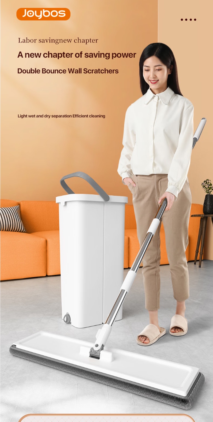 Joybos Floor Mop Self Wash Squeeze Dry Flat Mop 2in1 360 Spin Mop With ...