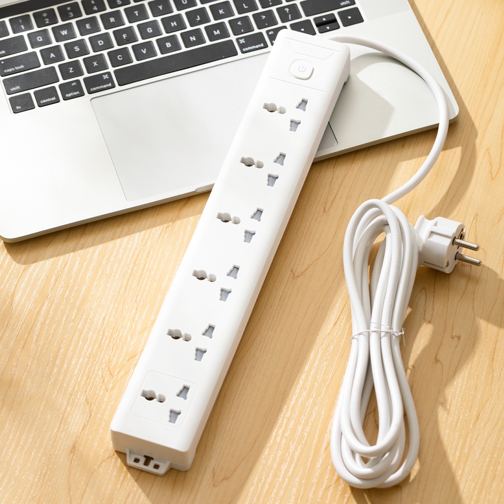Deli Vusign Power Strip Electric Socket Extension 6 Gang Universal 3M ...