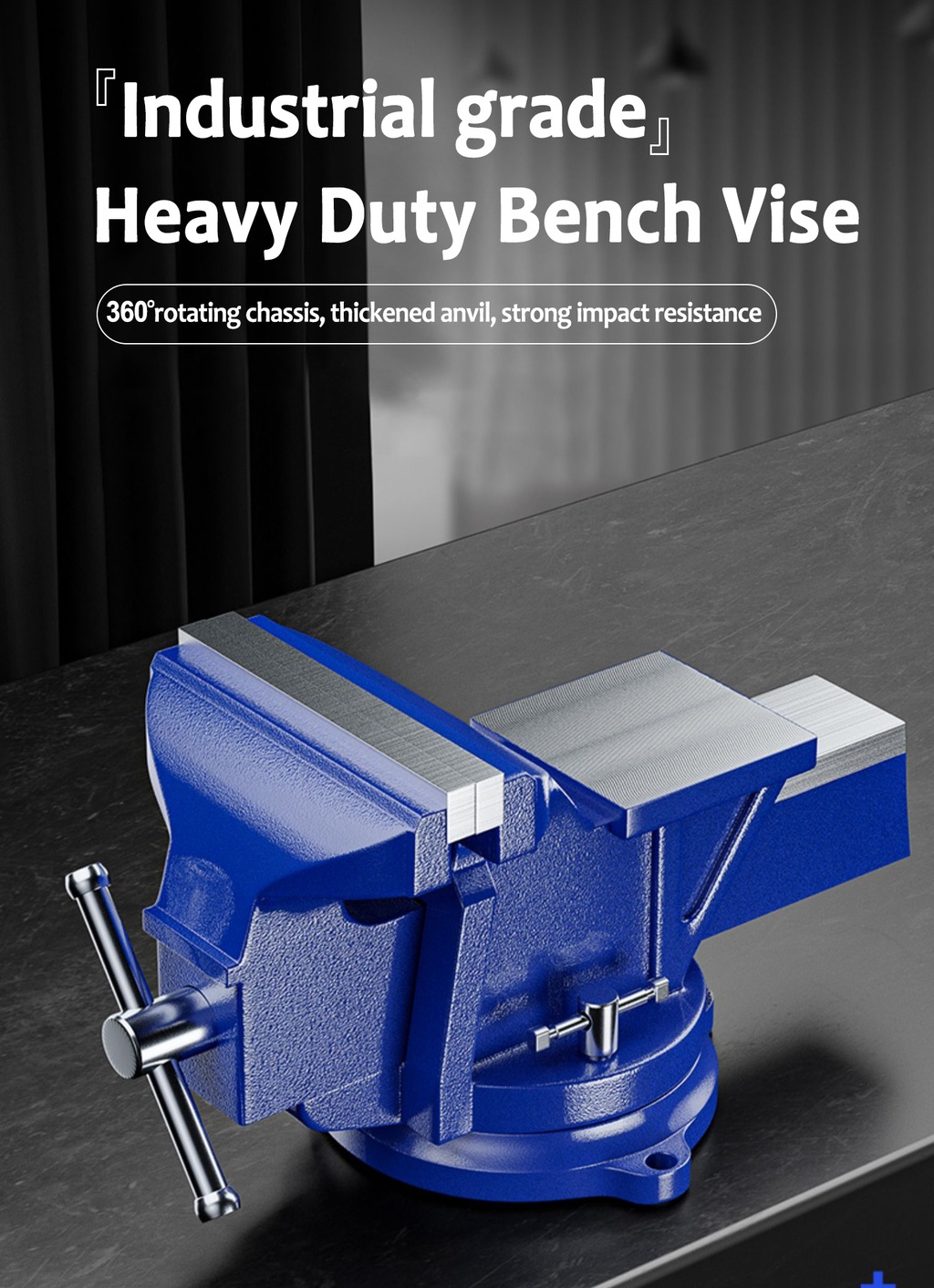 Heavy Duty Bench Vise 360° Swivel Base High Quality Cast Iron Bench Vise with Drill 3"/4"/5"/6 ...