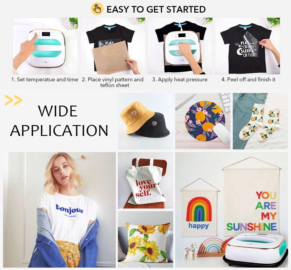 HTVRONT 220V Heat Press Machine For Sublimation HTV Vinyl | Shopee ...