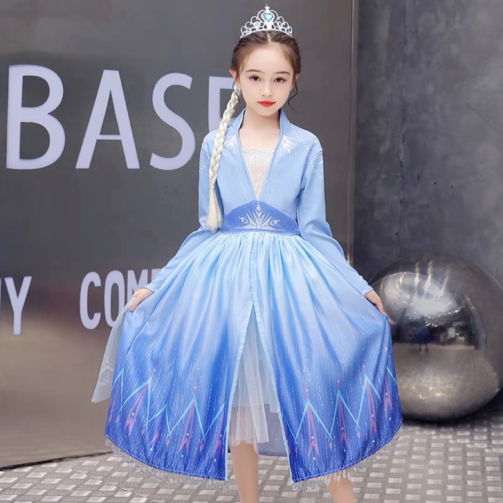 Girls Dress Elsa Dress Cosplay Party Vestidos Snow Queen Princess Dress ...