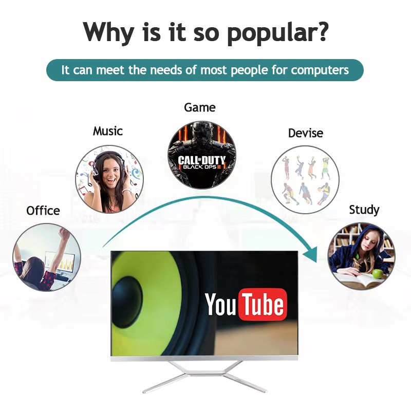 VOVOVA All In One PC Desktop Computer Set Core i5/i7 16G RAM 512G SSD ...