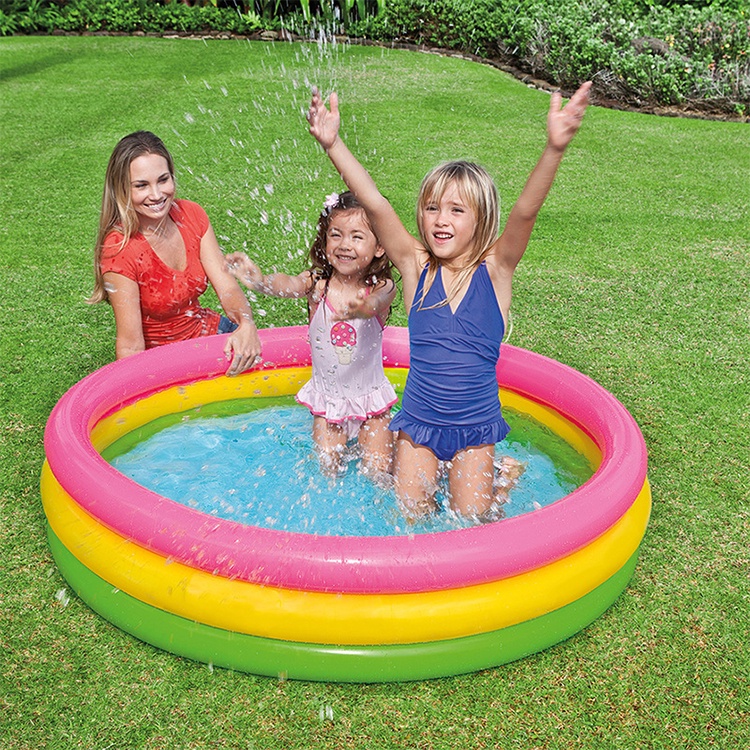 INTEX Kiddie Pools and Inflatable Kid’s Pools with slide rainbow 3color ...