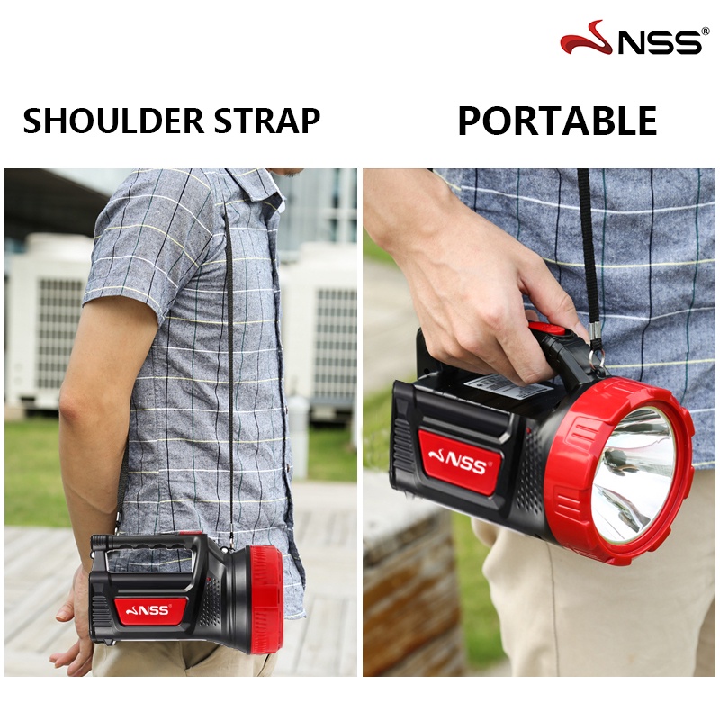 NSS LED Searchlight Flashlight Rechargeable Super Bright 1000mAh LED ...
