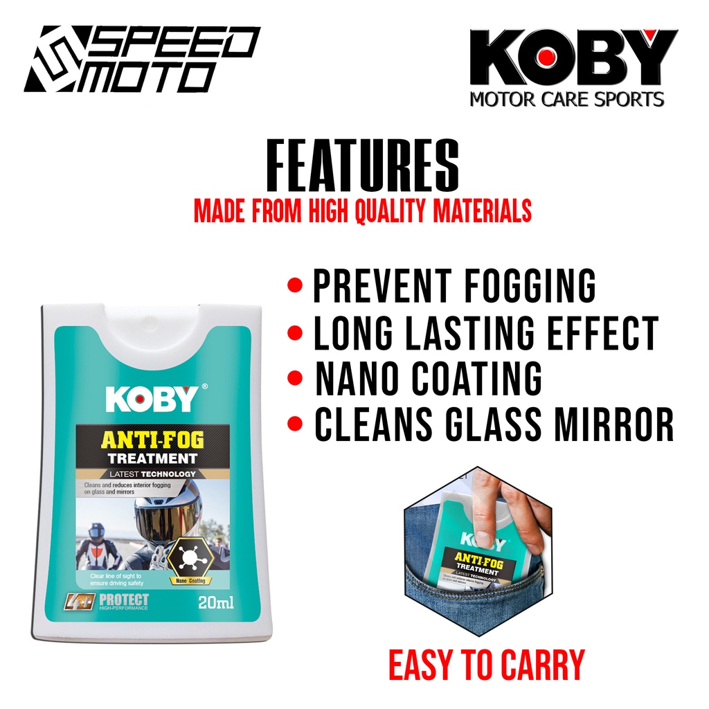 SPEEDMOTO KOBY 2in1 ANTI-FOG AND ANTI-RAIN SPRAY 20ML EASY TO CARRY ...