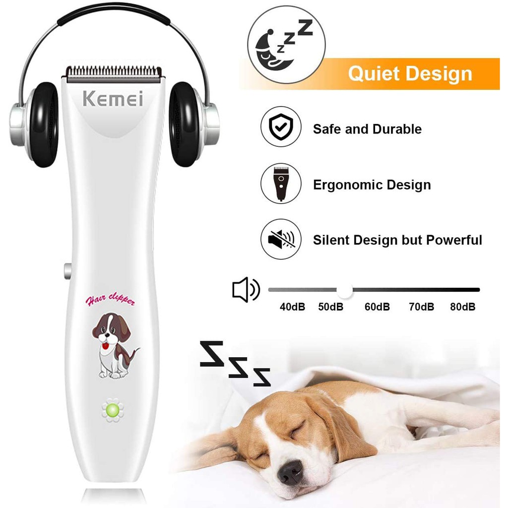Kemei Electric Low-noise Pet Hair Razor Cat Dog Electric Clipper ...