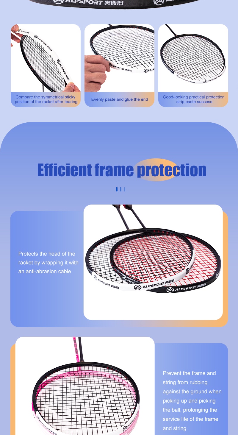 Alpsport Pkt Racket Head Sticker For Badminton Net Feather Frame Border ...