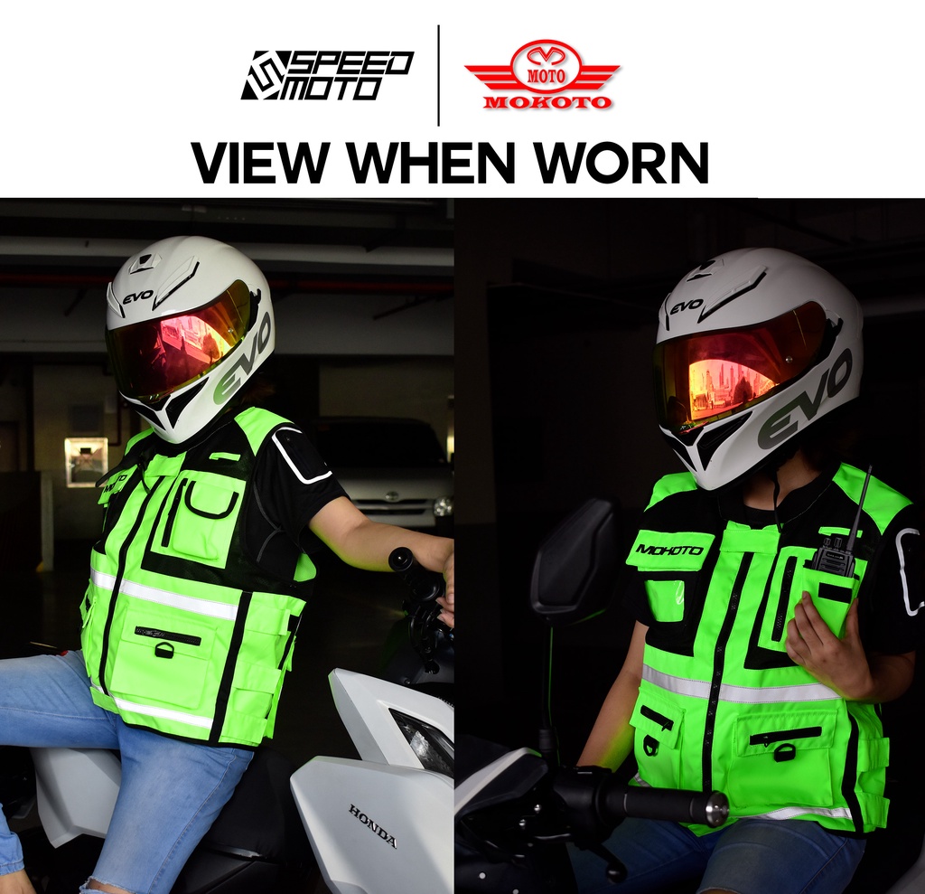 MOKOTO HIGH VISIBILITY MULTI-POCKETS REFLECTORIZED VEST / ADJUSTABLE ...