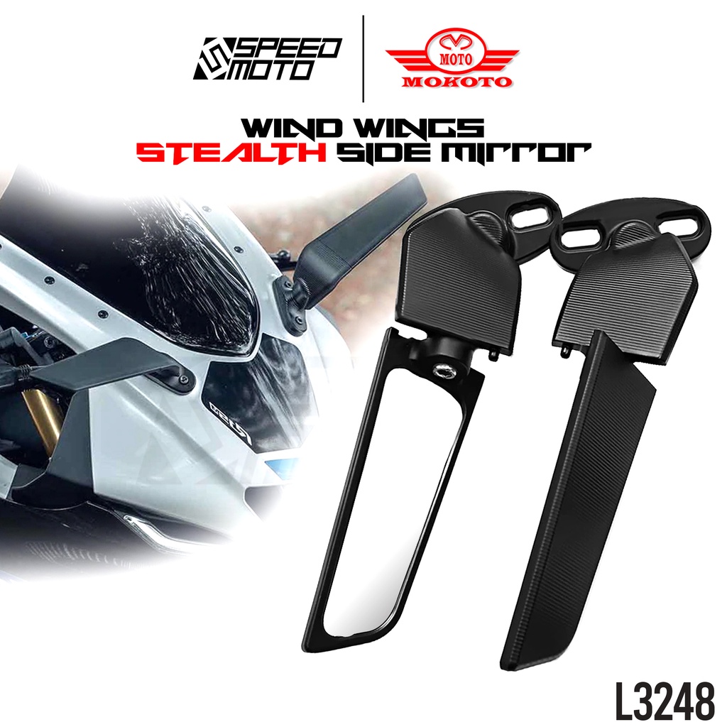 MOKOTO UNIVERSAL WINGLET ALLOY NINJA STEALTH MIRROR H3249 / L3248 WIND ...