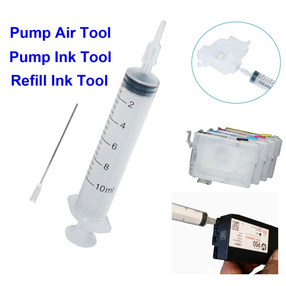 L&C Cartridge Syringe with Printer Hose Refill Absorber for HP Epson ...