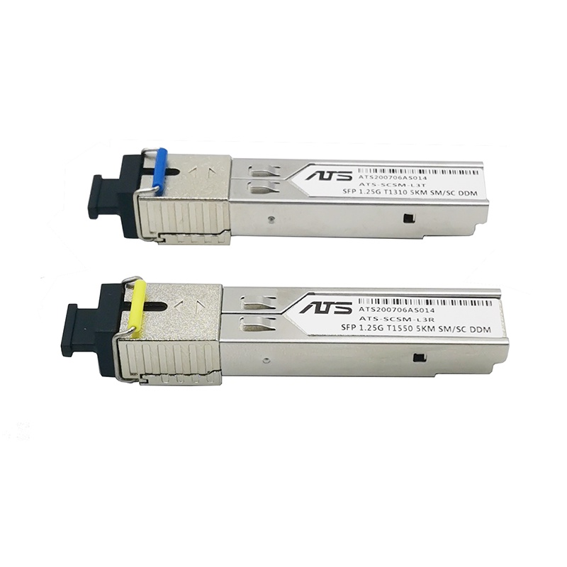 1 Pair Single Mode SC Connector Optical Fiber Transceiver BIDI1.25g SFP ...