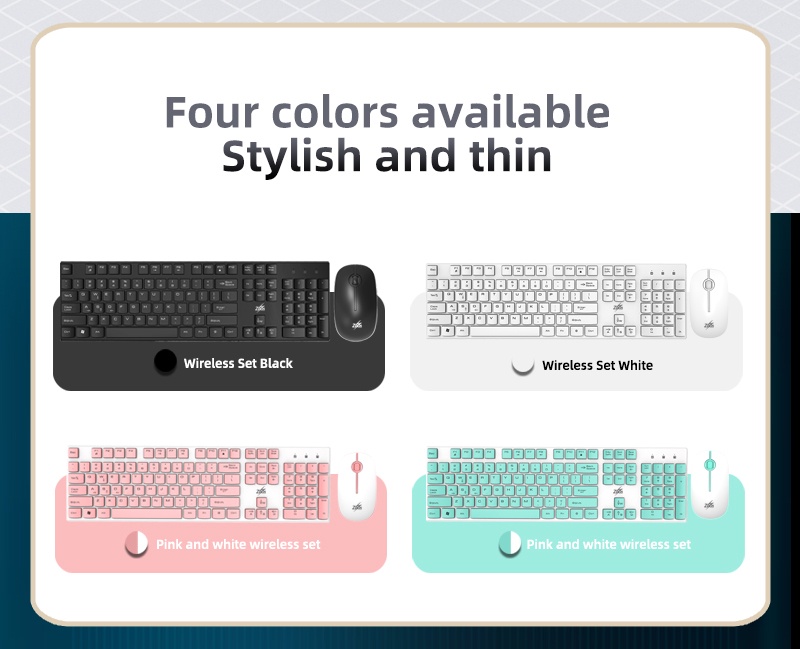 Zeus GK600 Slim 2.4GHz Wireless Keyboard And Mouse Set With USB ...