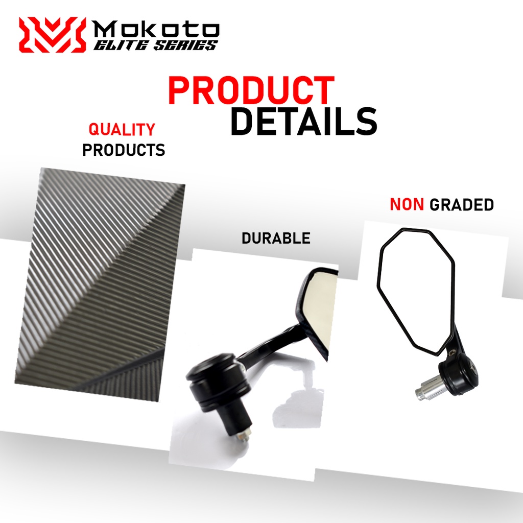 MOKOTO BAR END SIDE MIRROR FURIOUS ELITE SERIES SIDE MIRROR NON-GRADED ...