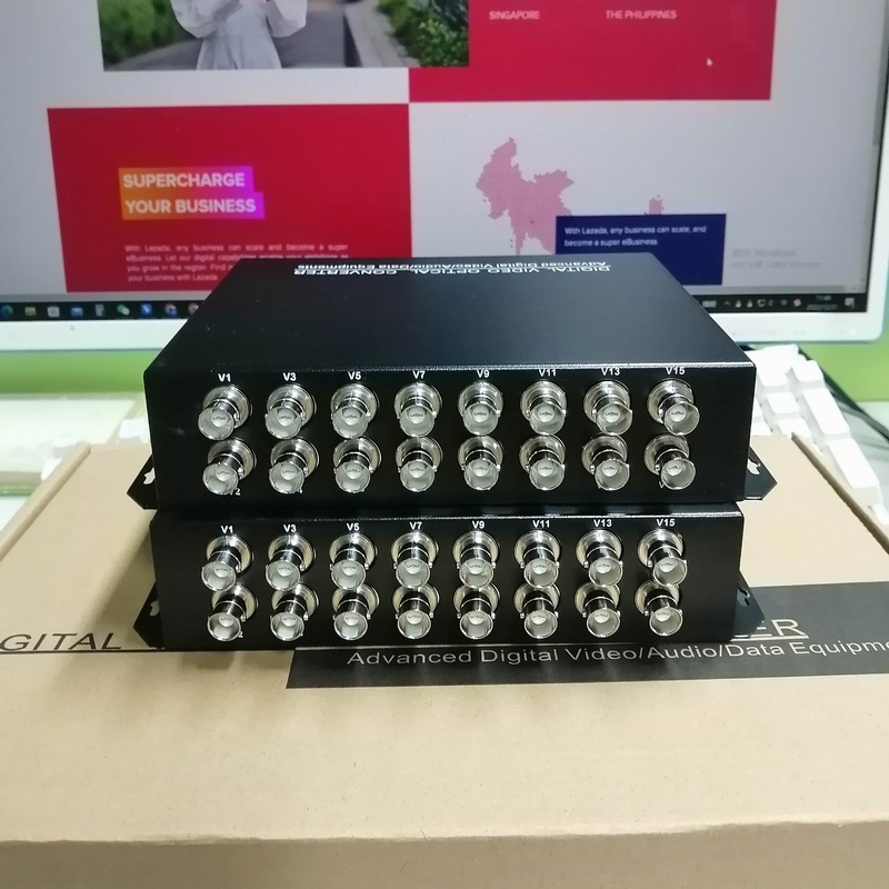 Analog BNC Video to Fiber Optic Converter Transmitter Receiver for CCTV ...