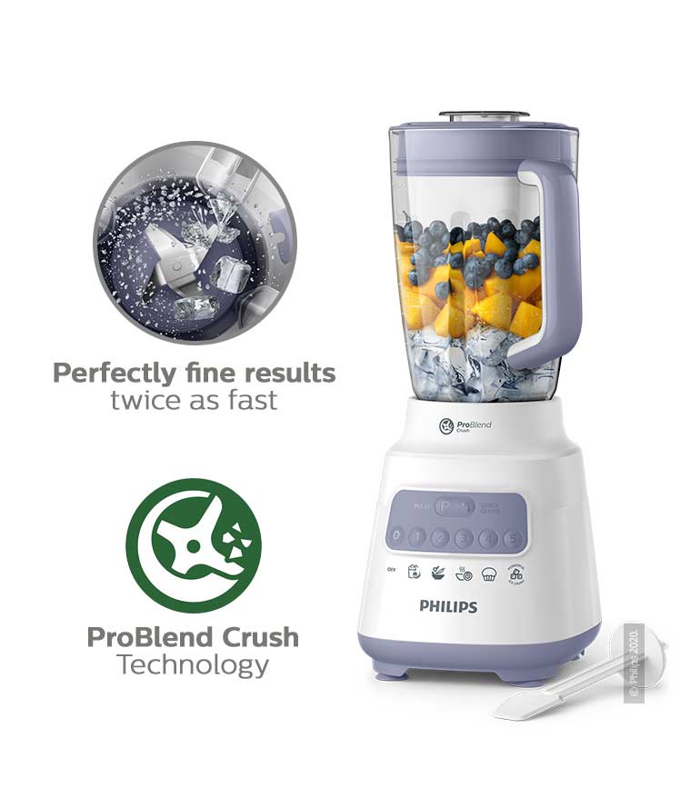 Philips Blender 2L Plastic Jar [HR2221/00] 700W, 5 Speeds, Pulse, Mill ...