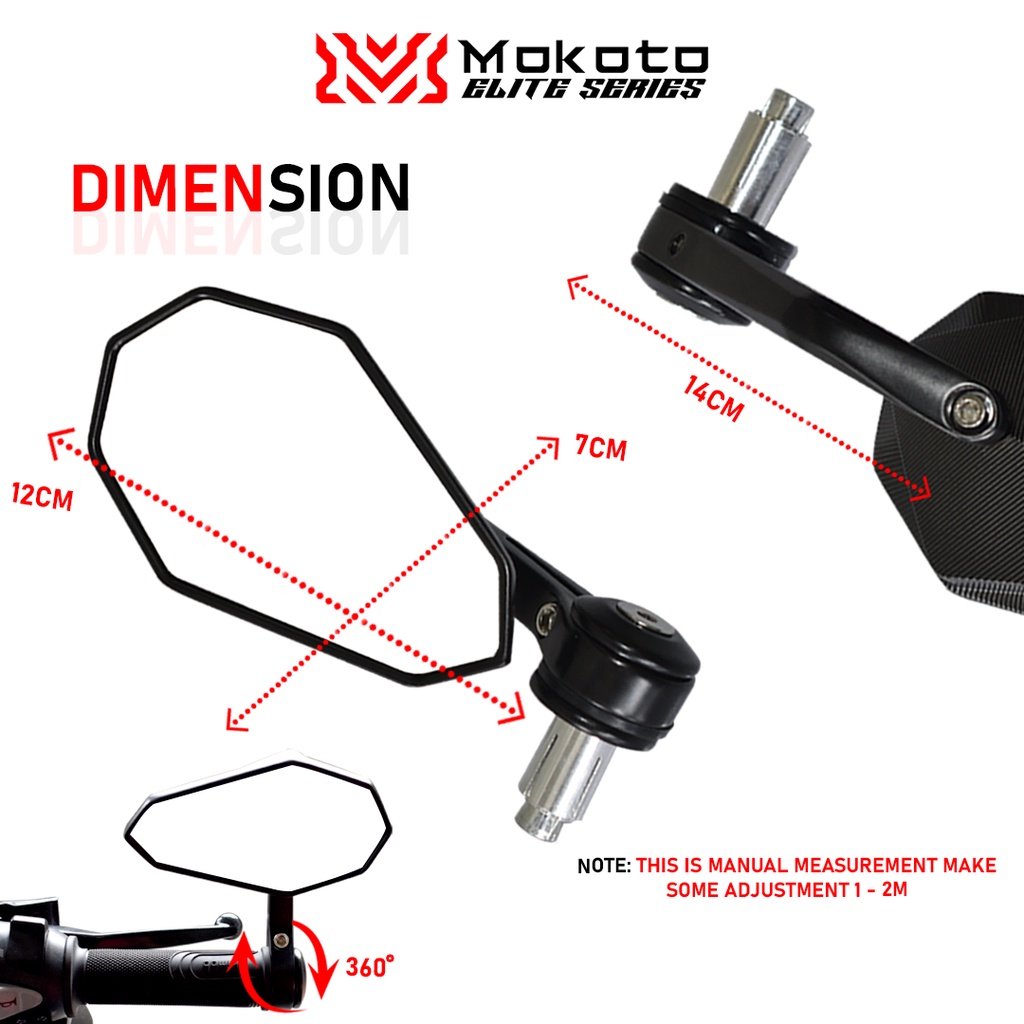 MOKOTO BAR END SIDE MIRROR FURIOUS ELITE SERIES SIDE MIRROR NON-GRADED ...