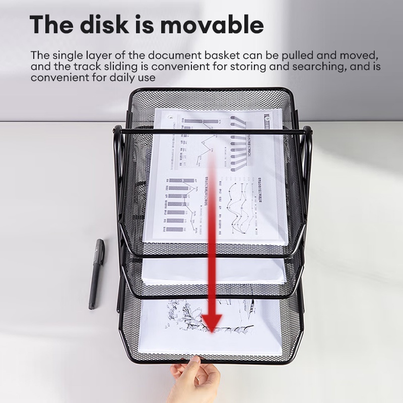 Deli 3 Layer Desk File Organizer Document Paper Tray Magazine Case ...