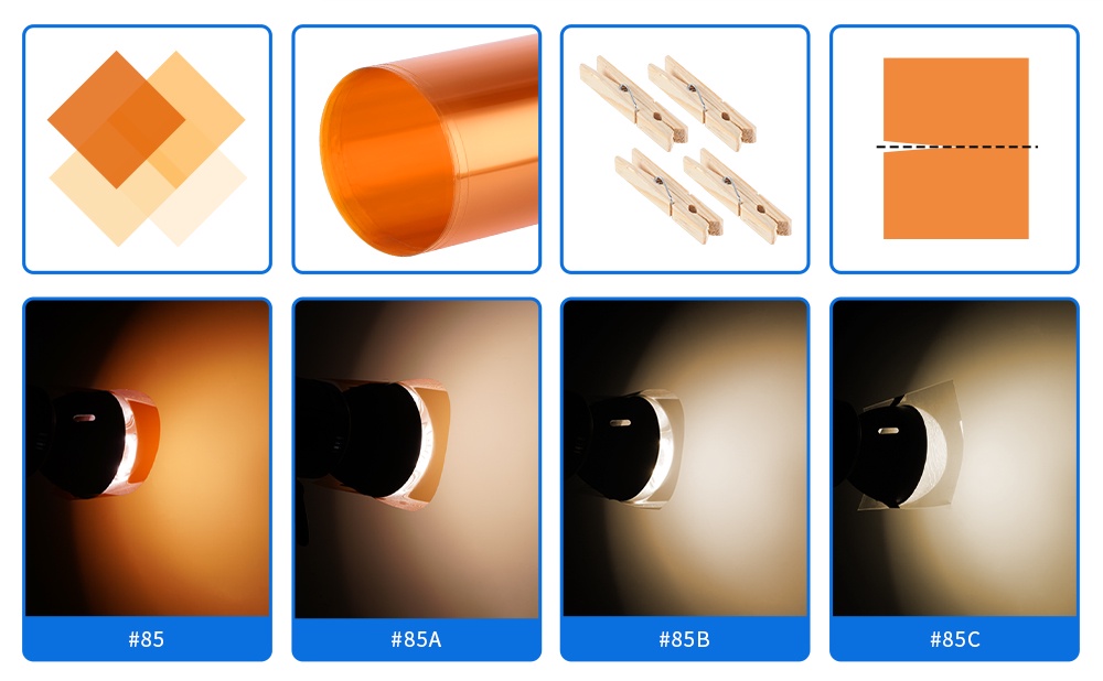 Selens LED Lighting Color Gels Filter Paper 4pcs Photography Lights ...