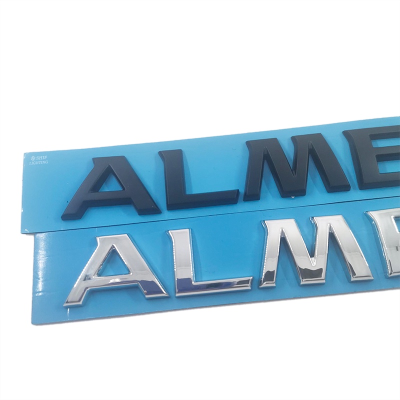 1 x ABS Chrome Black ALMERA Logo Car Auto Rear Trunk Lid Emblem Badge ...