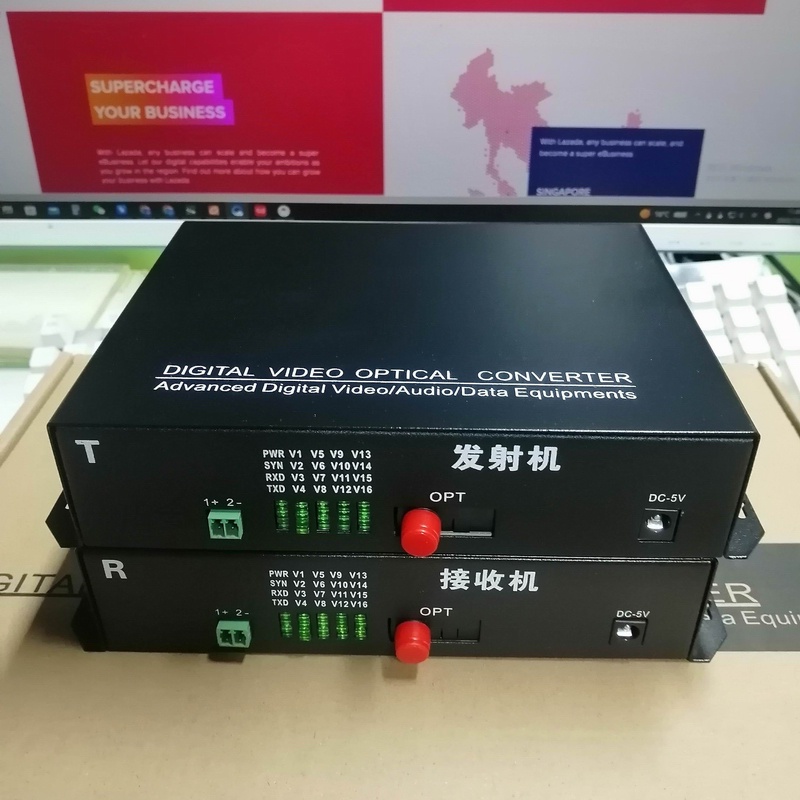 Analog BNC Video to Fiber Optic Converter Transmitter Receiver for CCTV ...